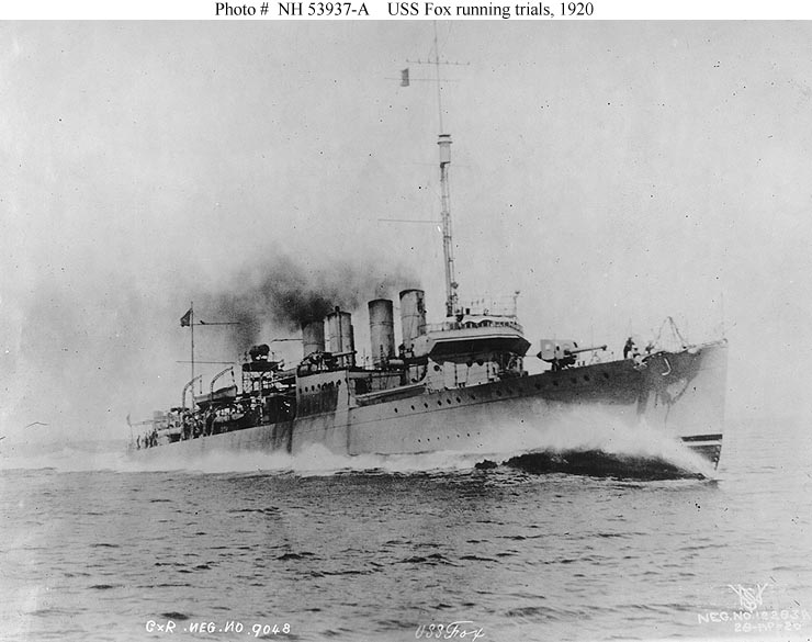 Destroyer Photo Index DD-234 / AG-85 USS FOX